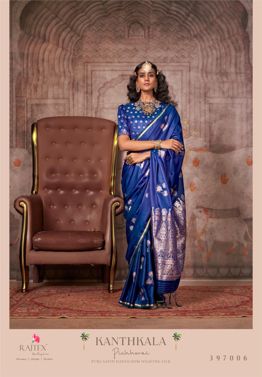 397006 Kanthkala Pichhwai Rajtex Weaving Silk Sarees – Heriska