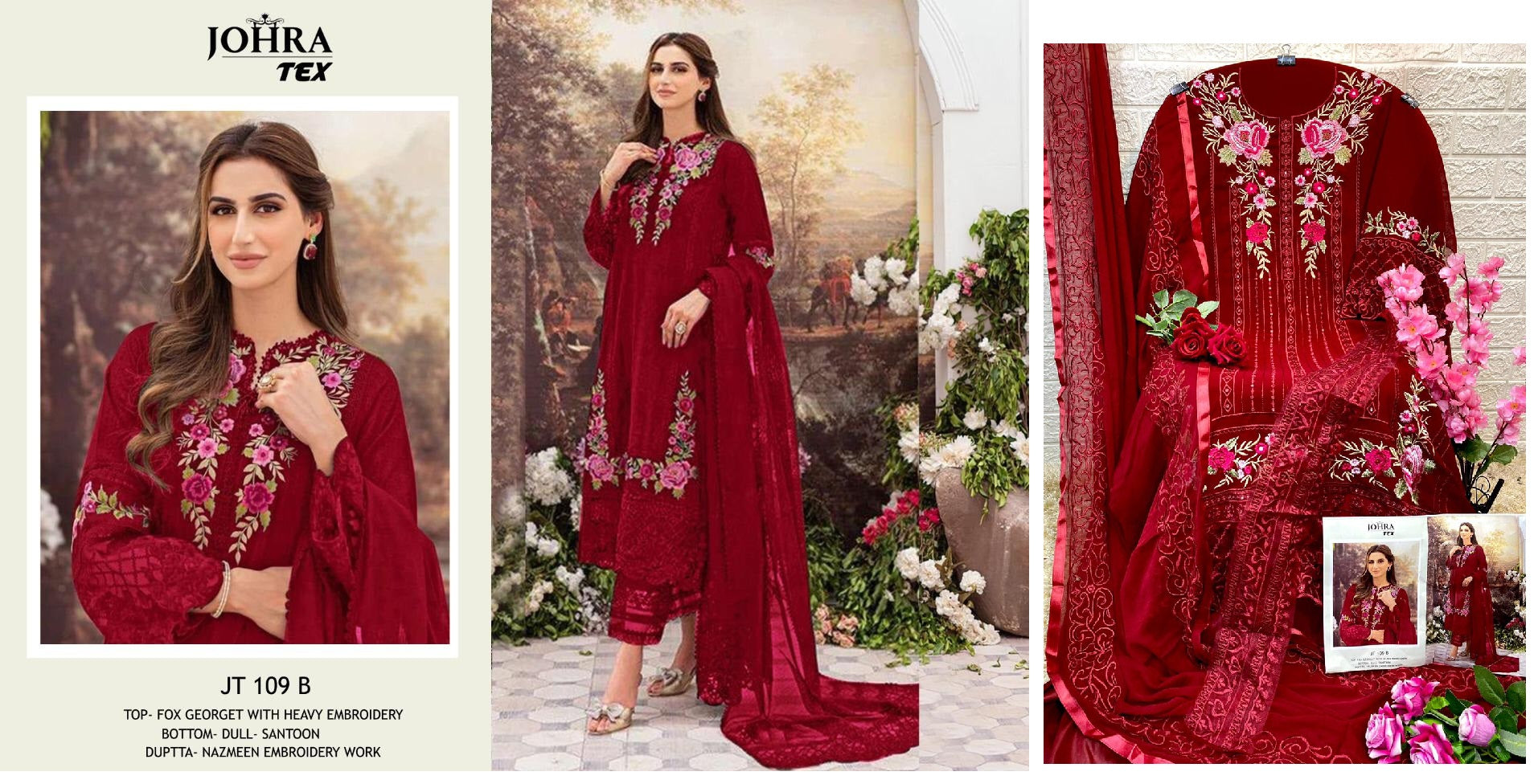 Jt-109-B Johra Tex Pakistani Salwar Suits – Heriska