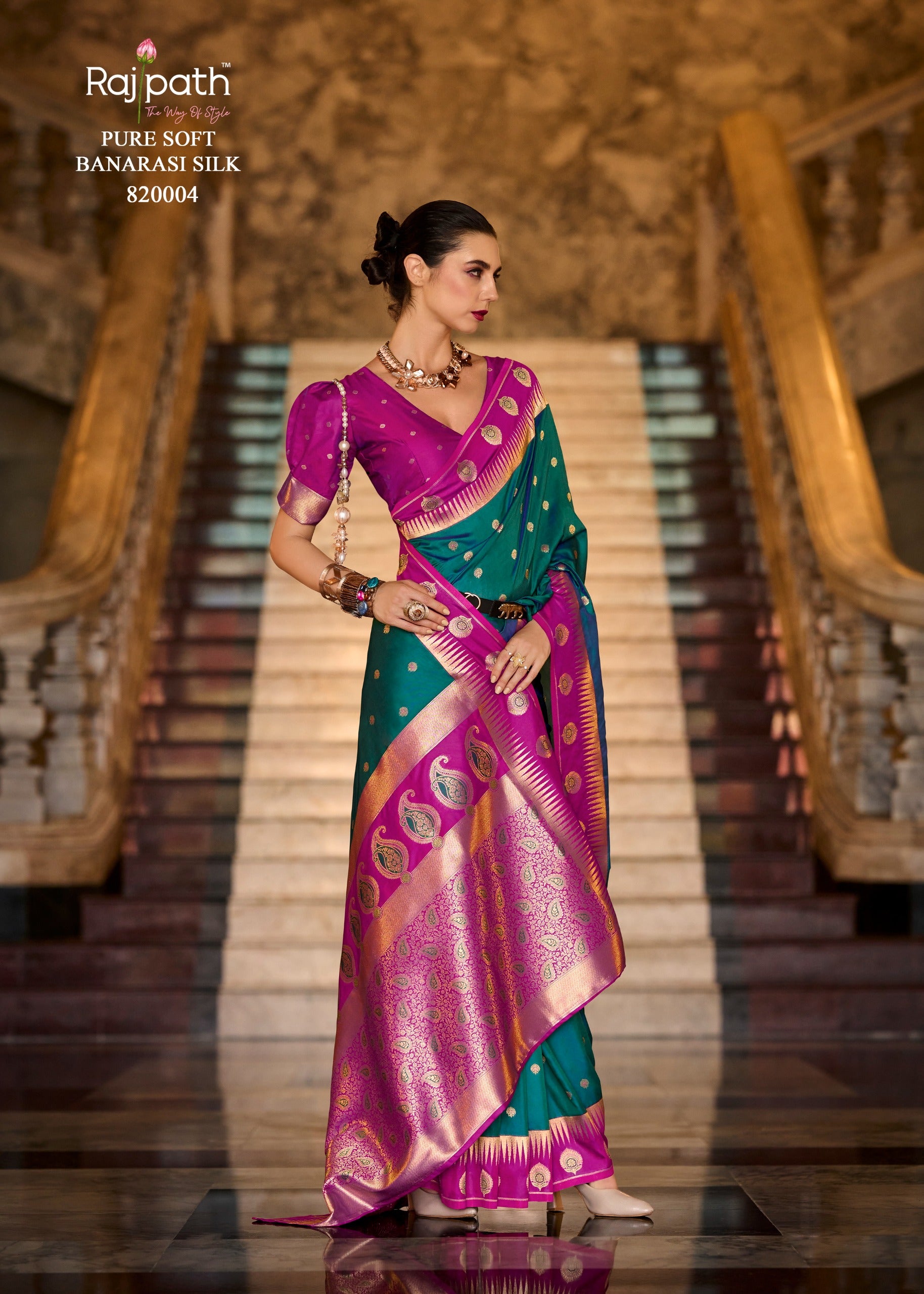 820004 Cherry Rajpath Silk Sarees – Heriska