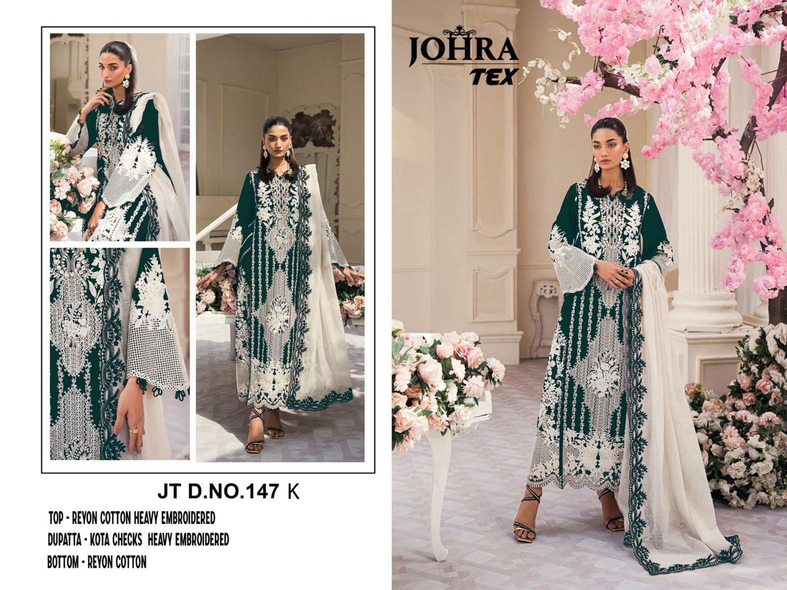 Jt 147-K Johra Tex Embroidered Pakistani Salwar Suits – Heriska