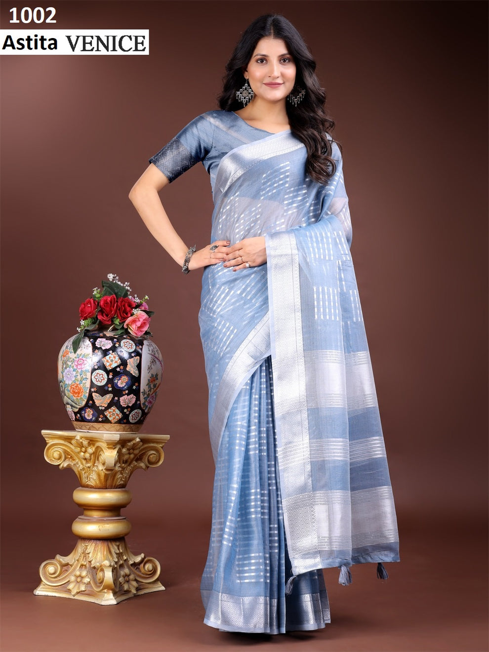 1002 Venice Astita Organza Sarees – Heriska