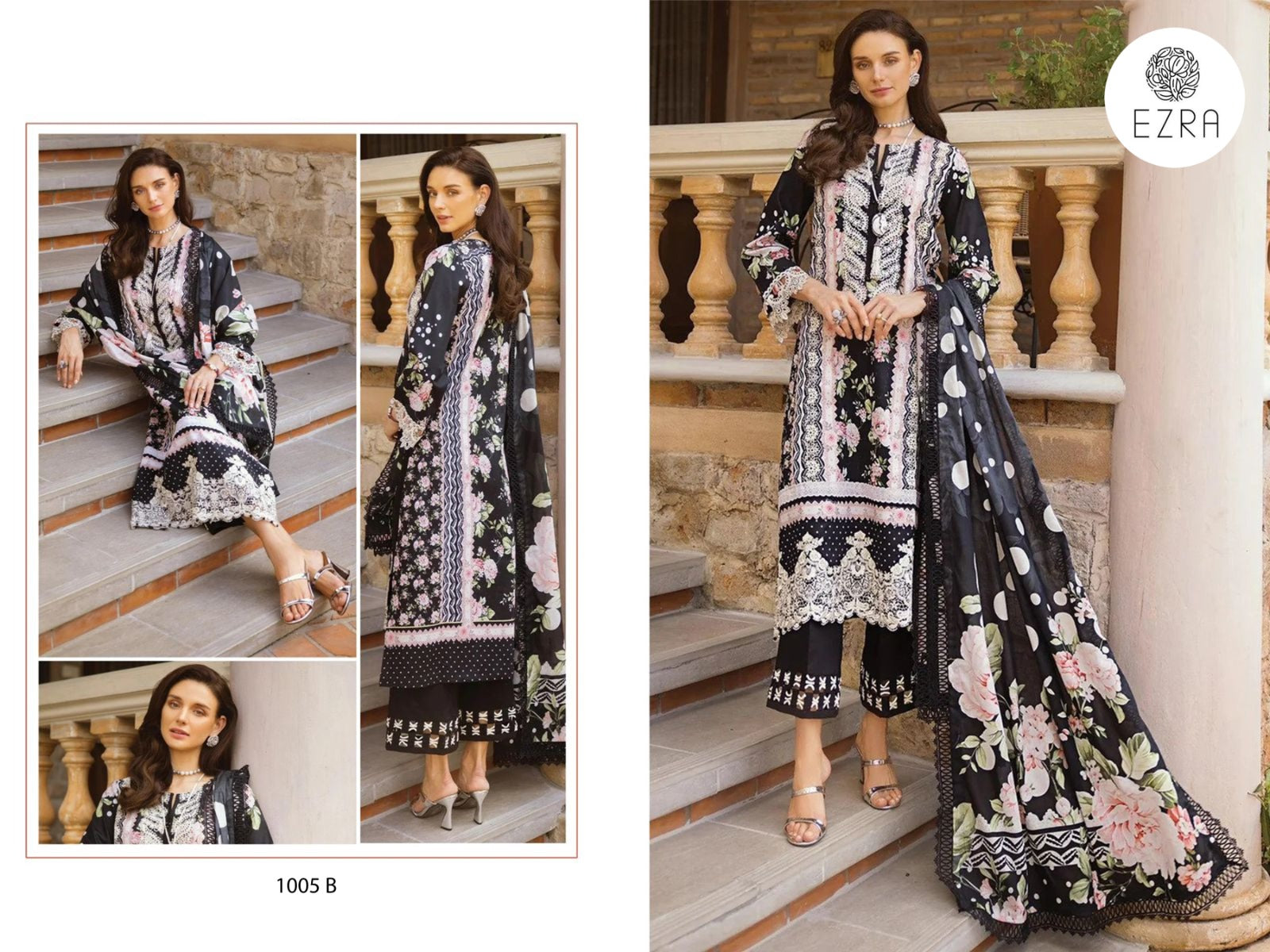 1005B Ezra Embroidery Pakistani Patch Suits – Heriska