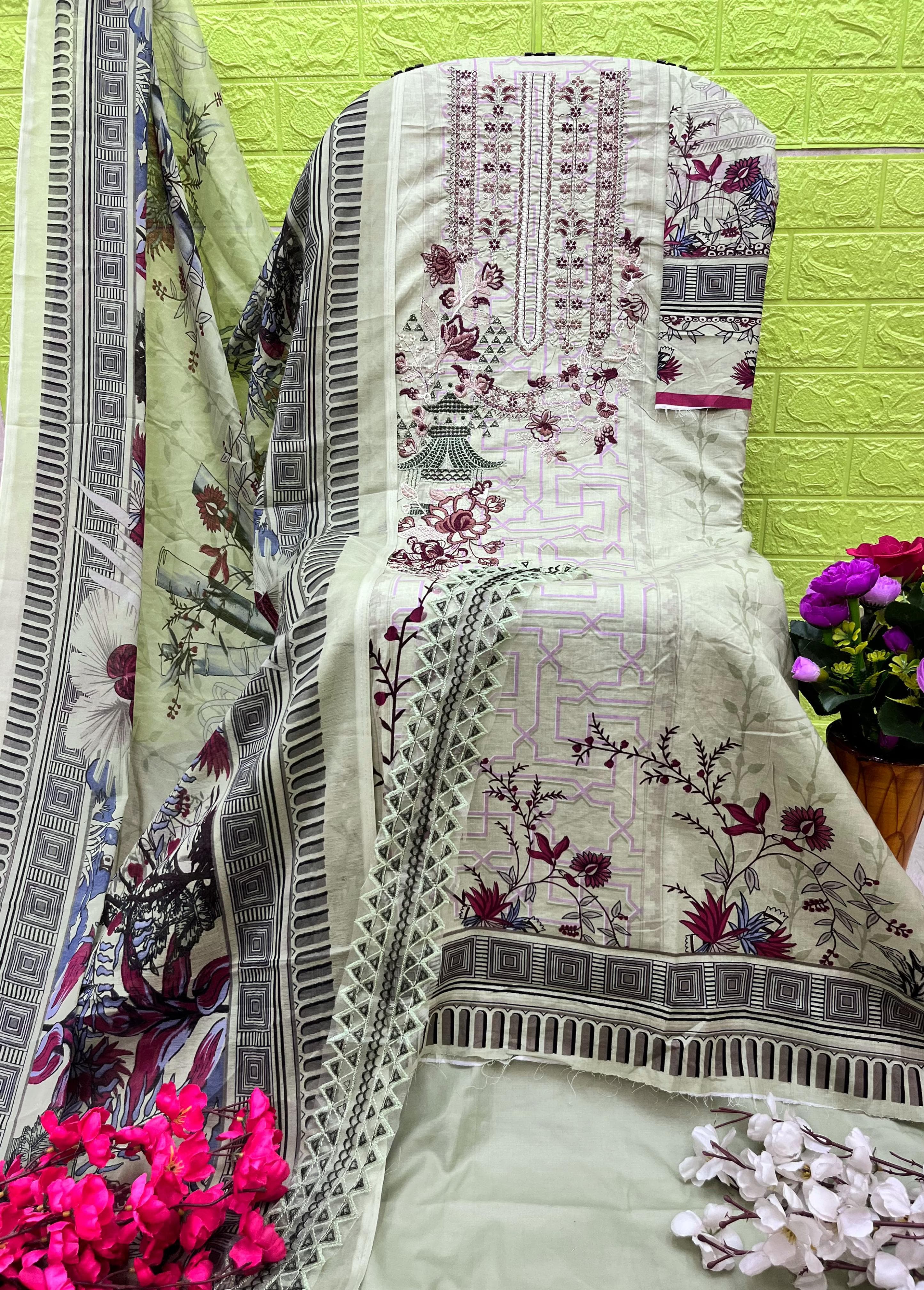 1009B Ezra Embroidery Pakistani Patch Suits – Heriska