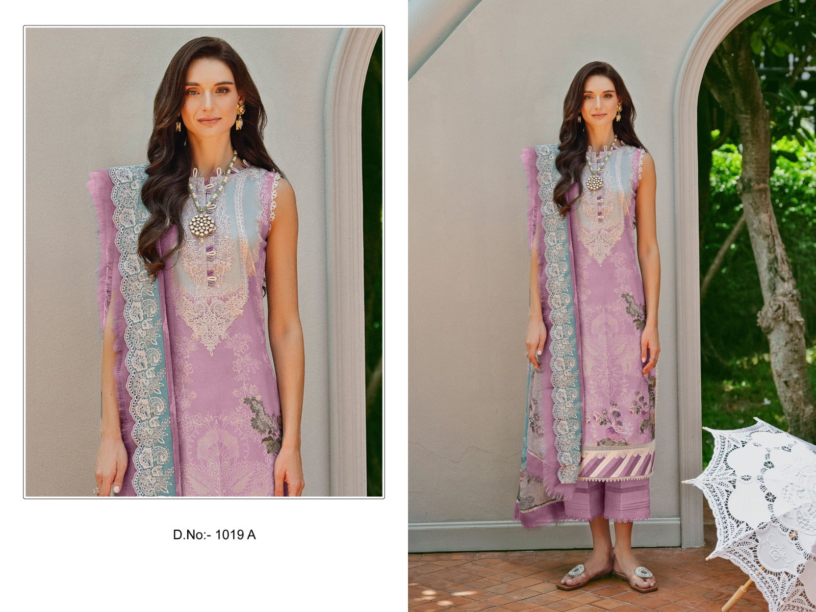 1019A Ezra Embroidery Pakistani Patch Suits – Heriska