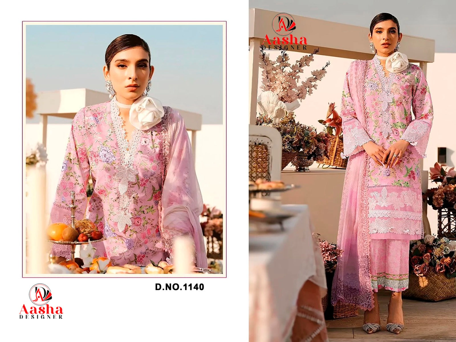 1140 Aasha Designer Embroidery Pakistani Patch Suits – Heriska