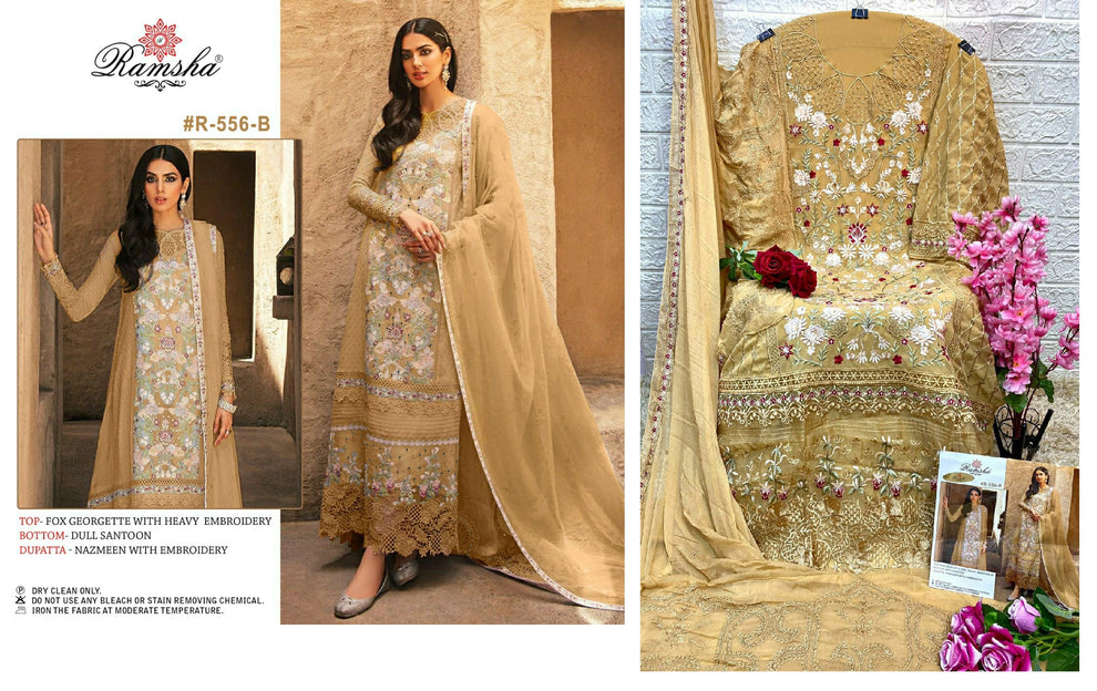 556-B Ramsha Pakistani Salwar Suits – Heriska