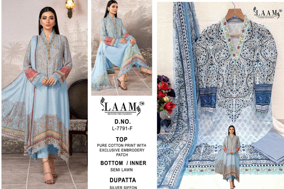 7791F Al Laam Pakistani Salwar Suits – Heriska