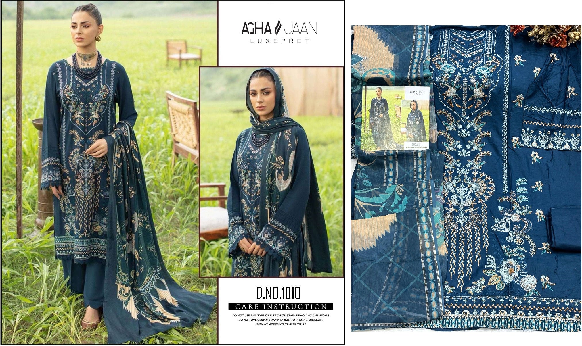 1010 Agha Jaan Pakistani Salwar Suits – Heriska