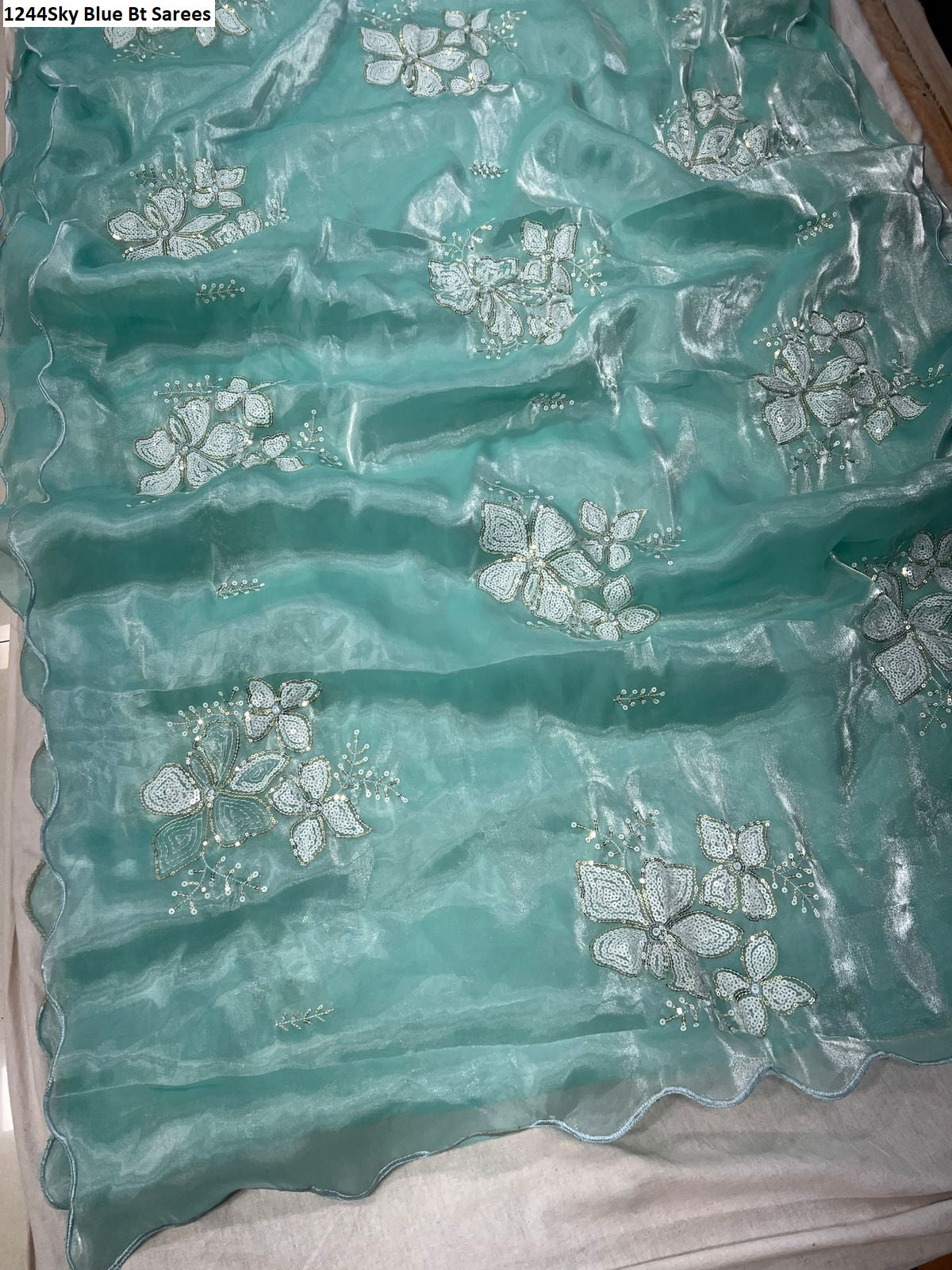 1244Sky Blue Bt Sarees – Heriska