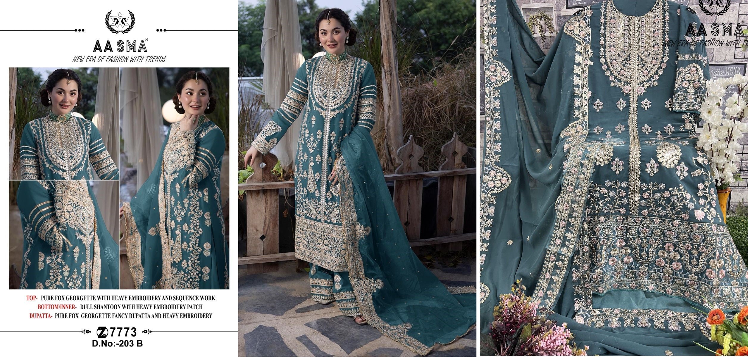 203B Aasma Pakistani Salwar Suits – Heriska