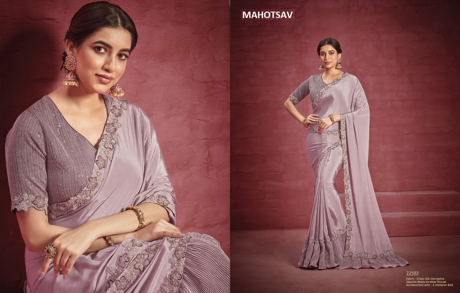 22503 Nurvi Mahotsav Embroiderey Sarees – Heriska