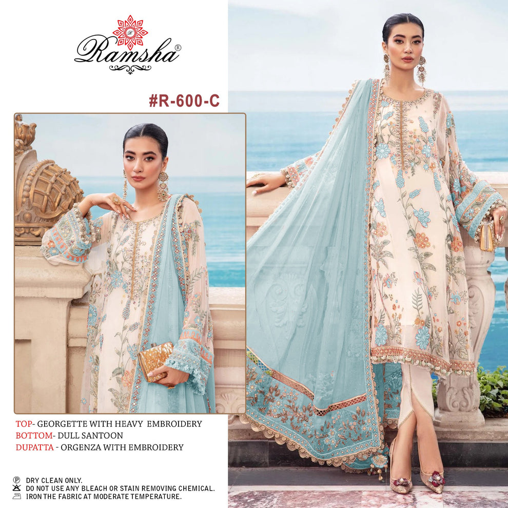 600C Ramsha Pakistani Salwar Suits – Heriska