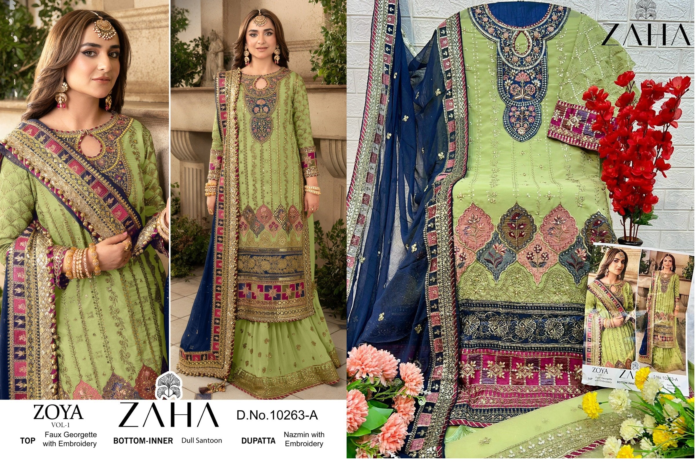 10263A Zoya Vol 1 Zaha Pakistani Salwar Suits – Heriska