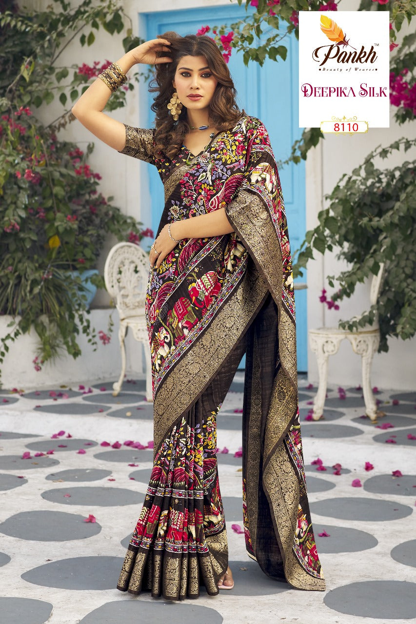 8110 Deepika Silk Pankh Sarees – Heriska