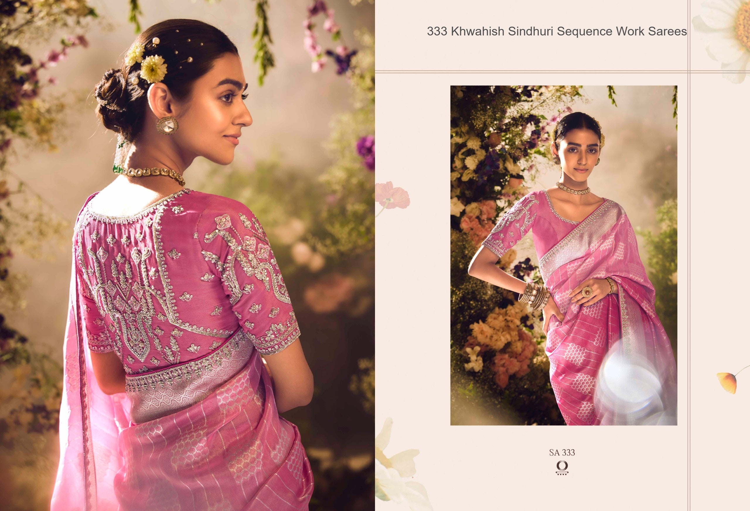 333 Khwahish Sindhuri Sequence Work Sarees – Heriska