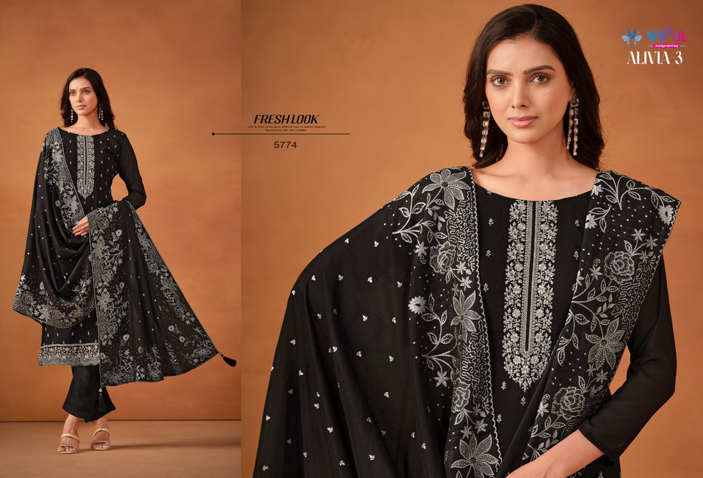 5774 Alivia Vol 3 Vipul Unstitched Suits – Heriska