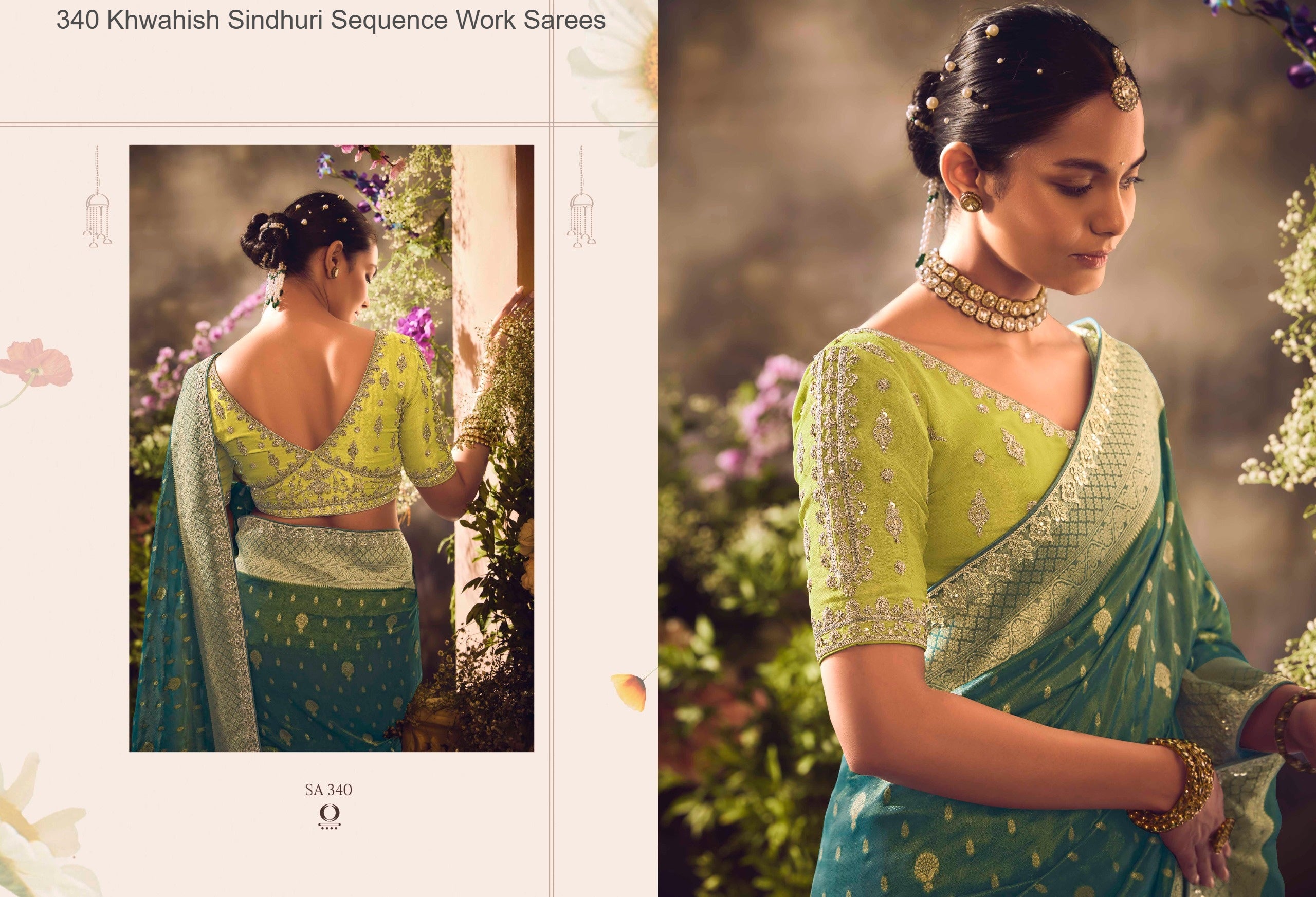 340 Khwahish Sindhuri Sequence Work Sarees – Heriska