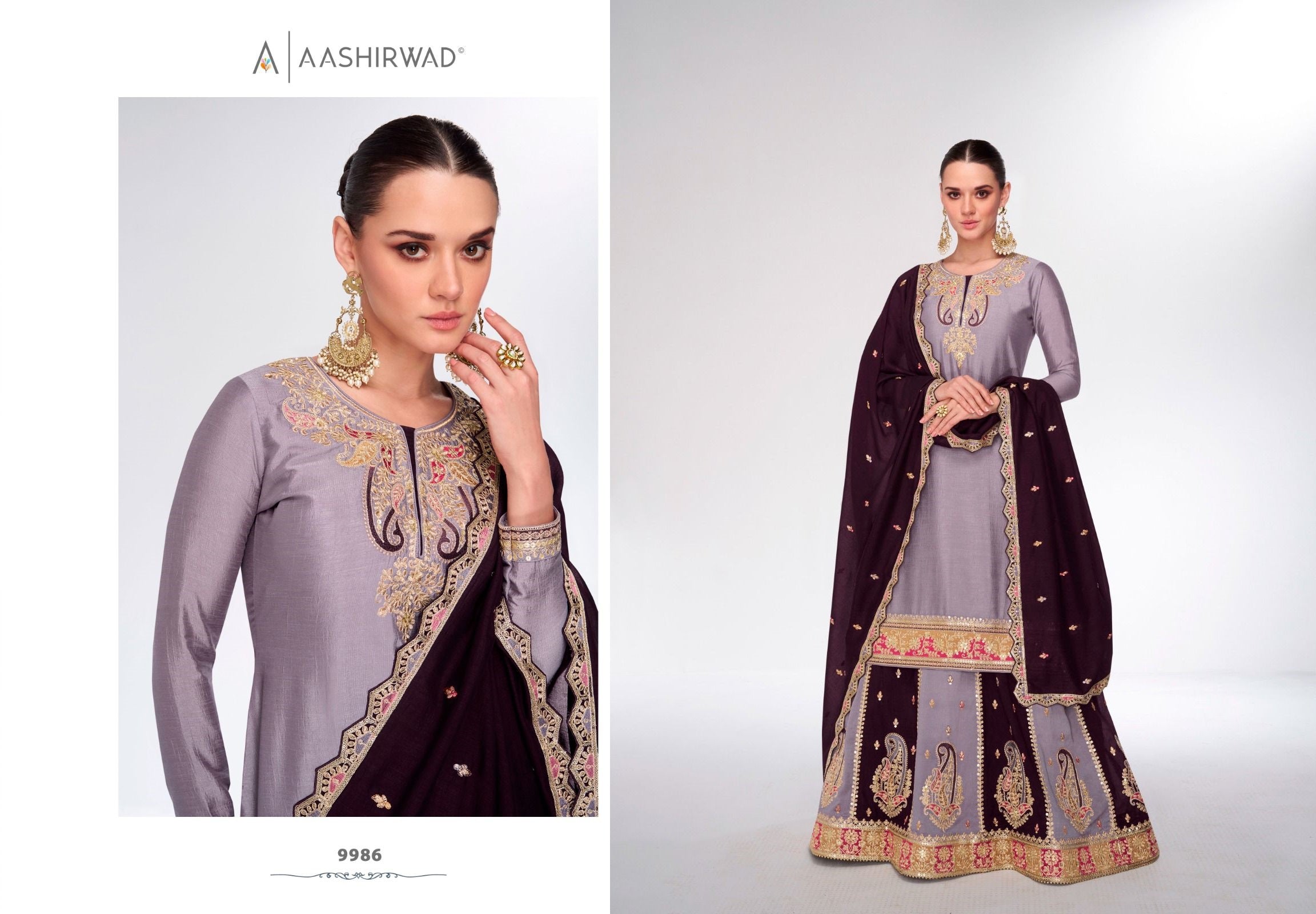 9986 Kahaani Aashirwad Creation Readymade Suits – Heriska