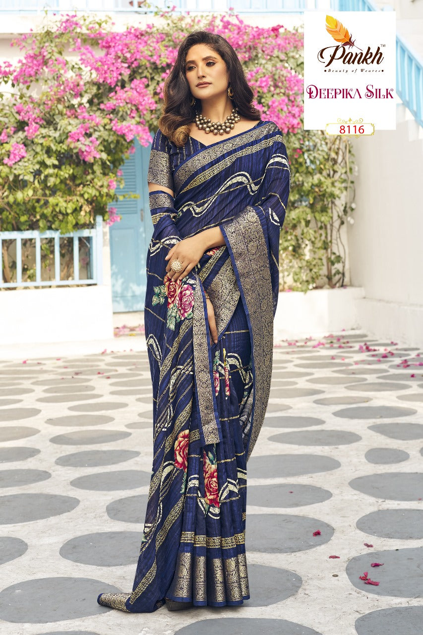 8116 Deepika Silk Pankh Sarees – Heriska