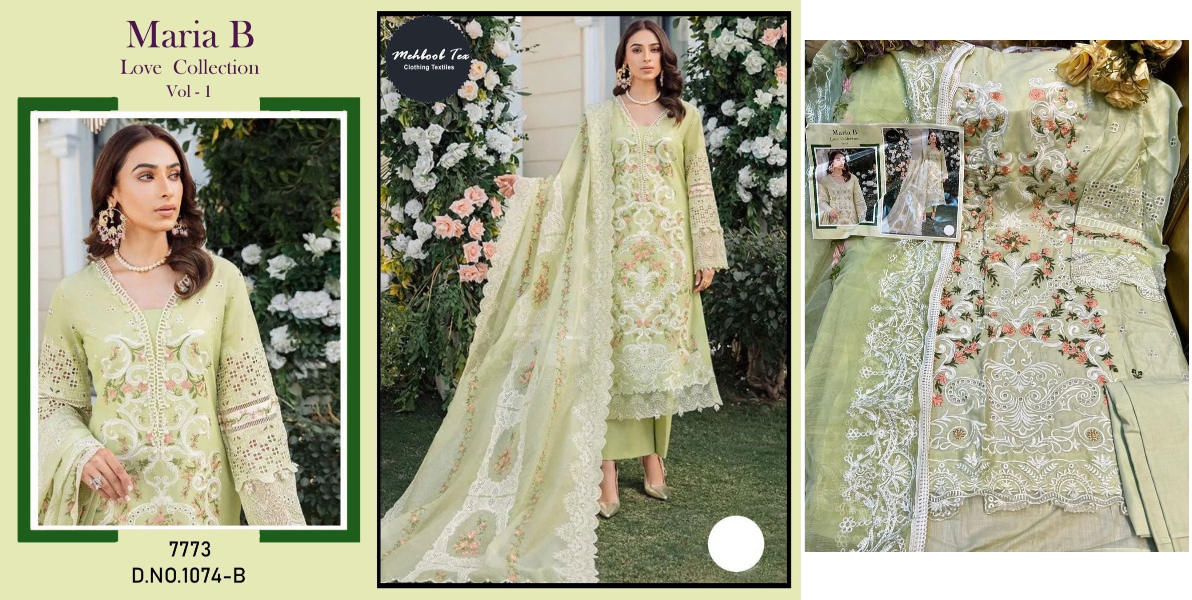 1074B Maria B Love Collection Vol 1 Mehboob Tex Pakistani Salwar Suits – Heriska