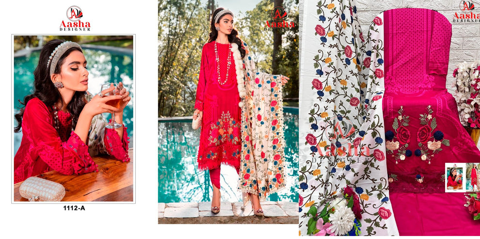 1112A Aasha Designer Pakistani Salwar Suits – Heriska