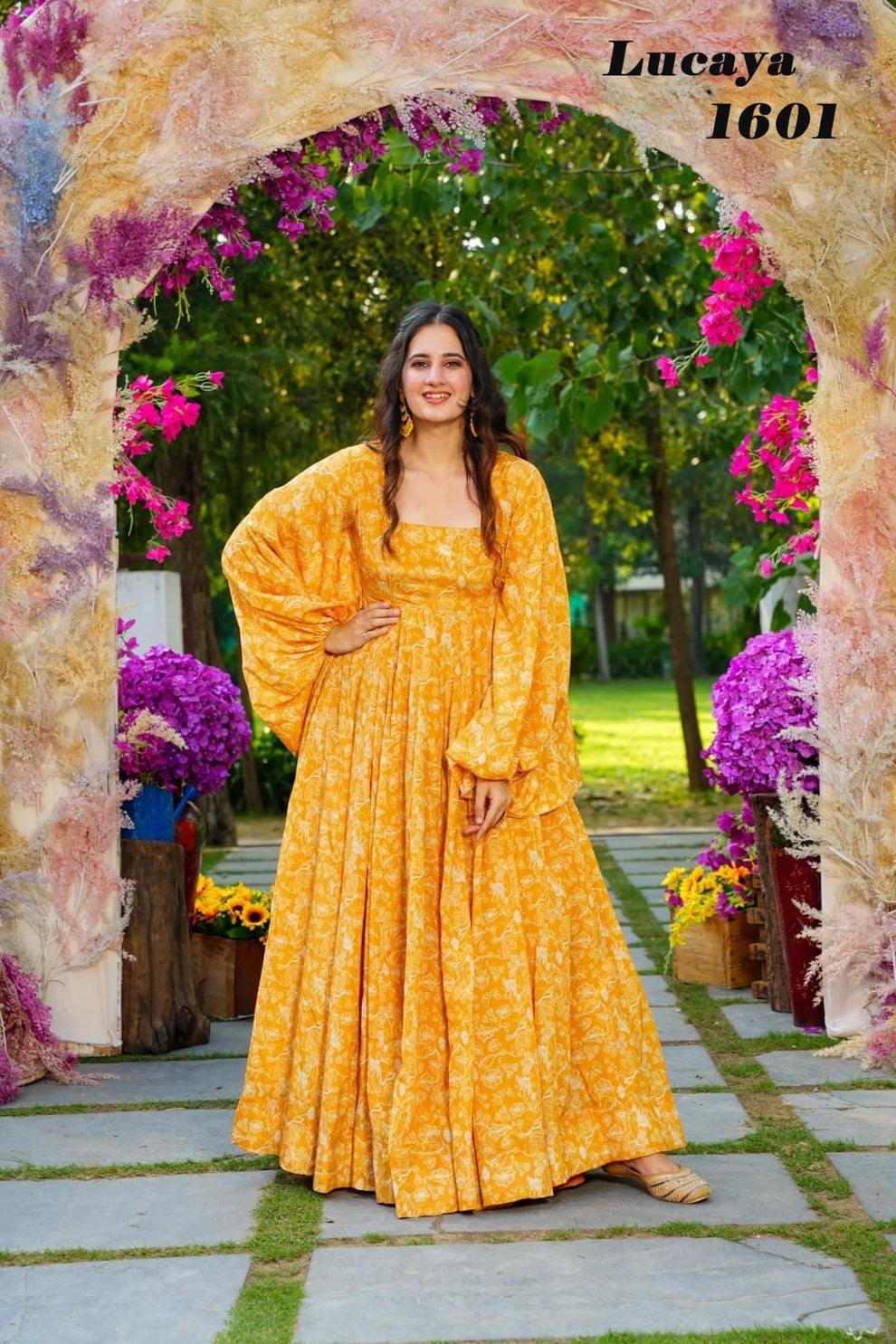 1601 Vol 16 Lucaya Gown Dupatta Set – Heriska