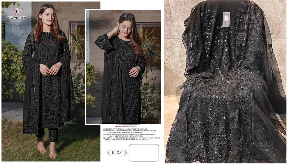 H-102-C Hoor Tex Pakistani Salwar Suits – Heriska