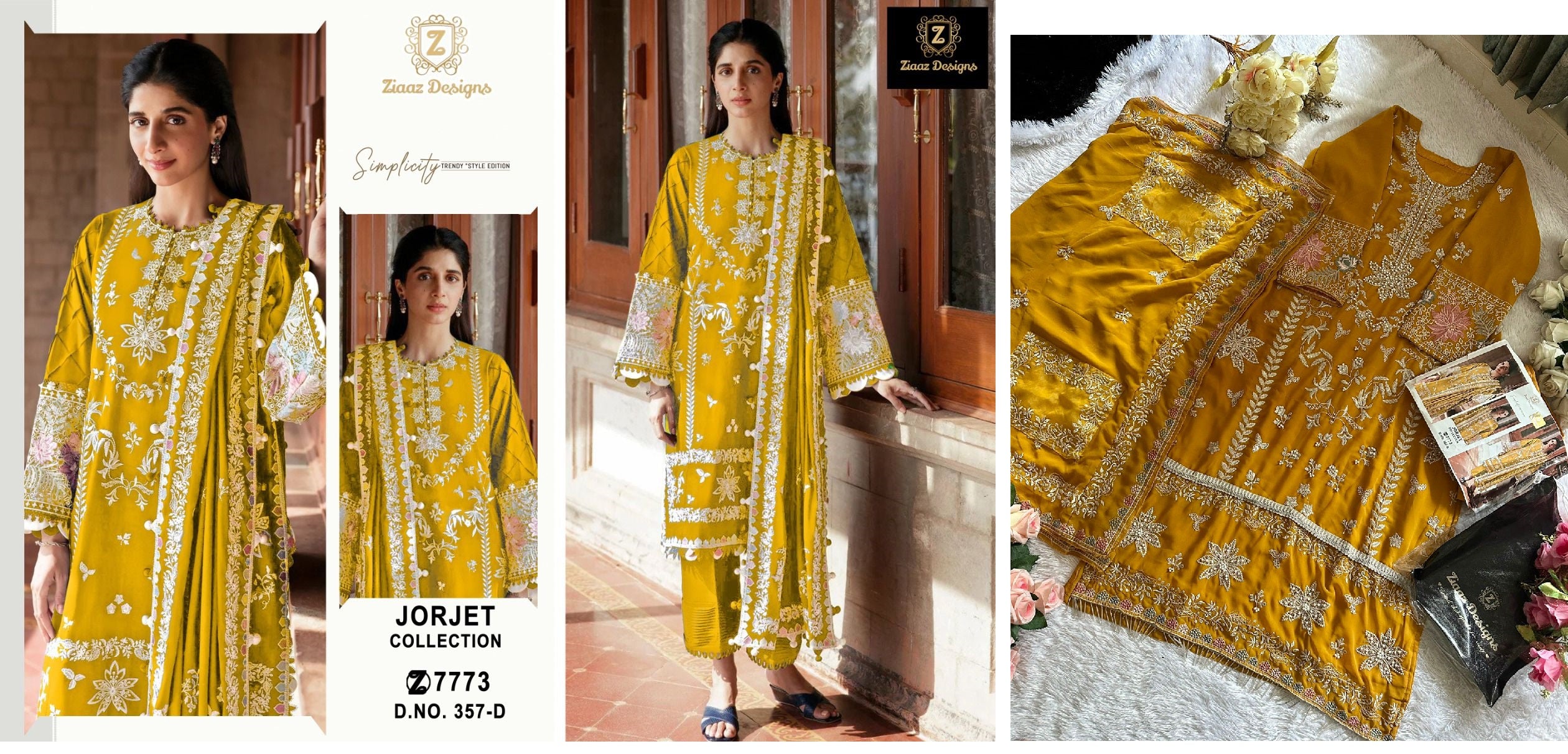 357D Ziaaz Designs Pakistani Salwar Suits – Heriska