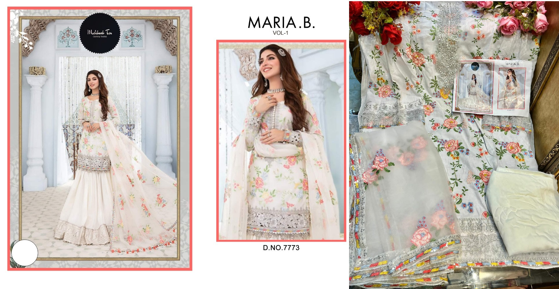 7773 Maria B Vol 1 Mehboob Tex Pakistani Salwar Suits – Heriska