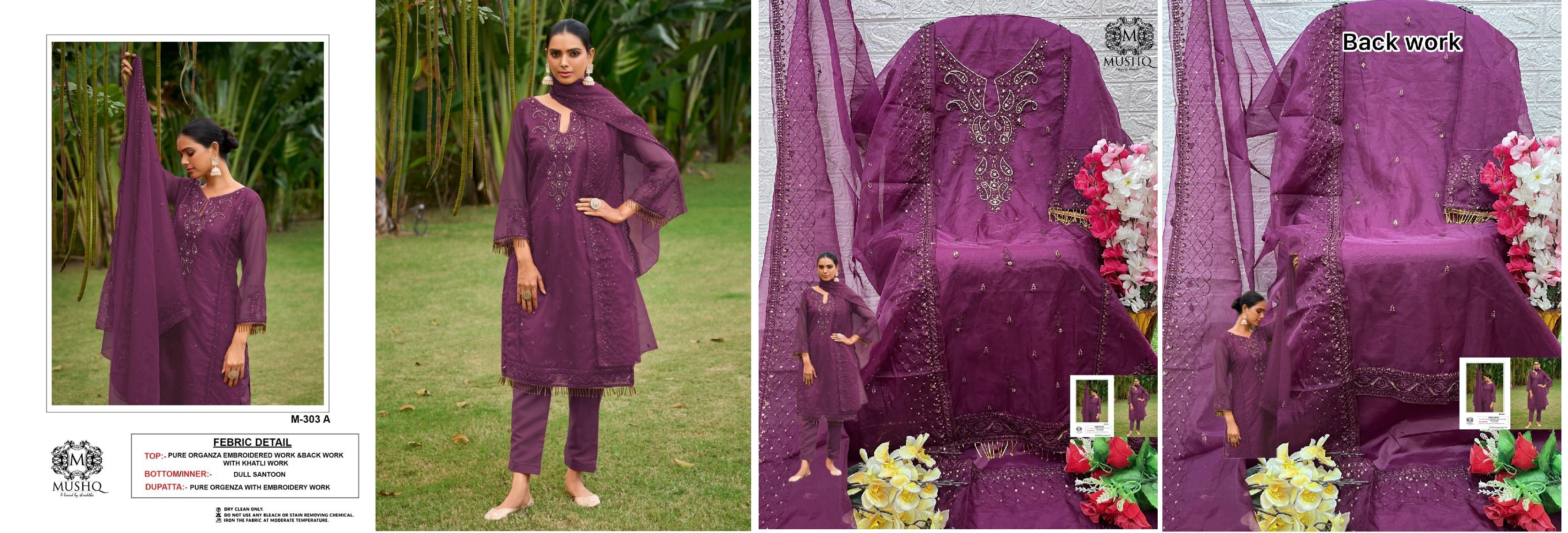 303A Mushq Pakistani Salwar Suits – Heriska