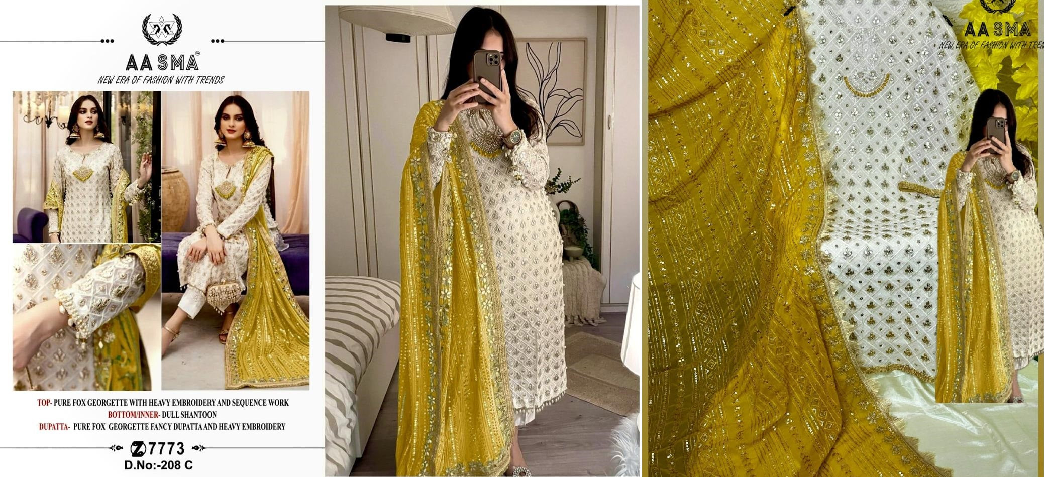 208C Aasma Pakistani Salwar Suits – Heriska