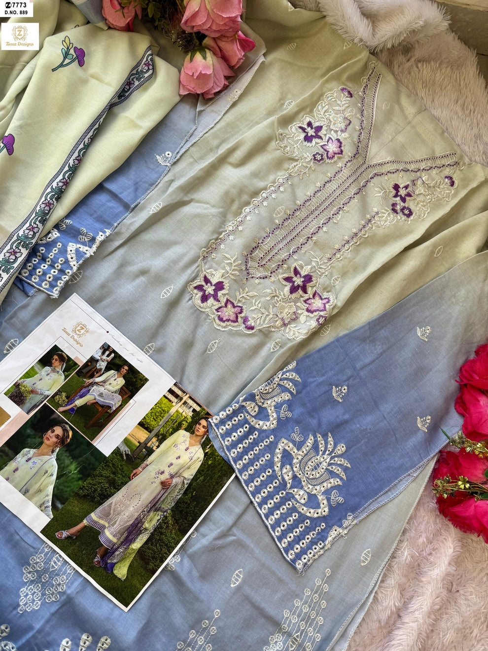 889 Ziaaz Designs Embroidery Pakistani Salwar Suits – Heriska