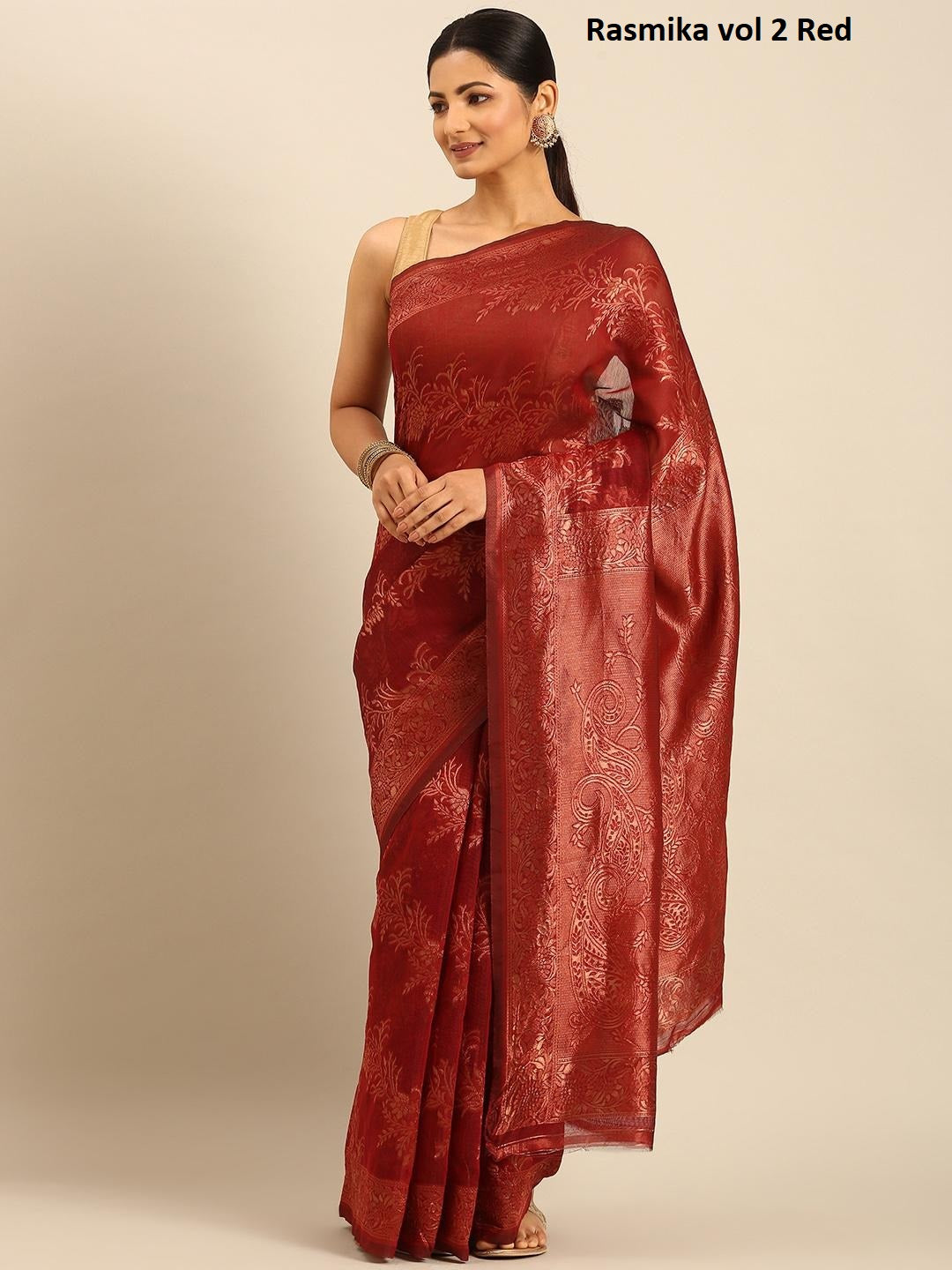 Rasmika Vol 2 Red Bunawat Sarees – Heriska